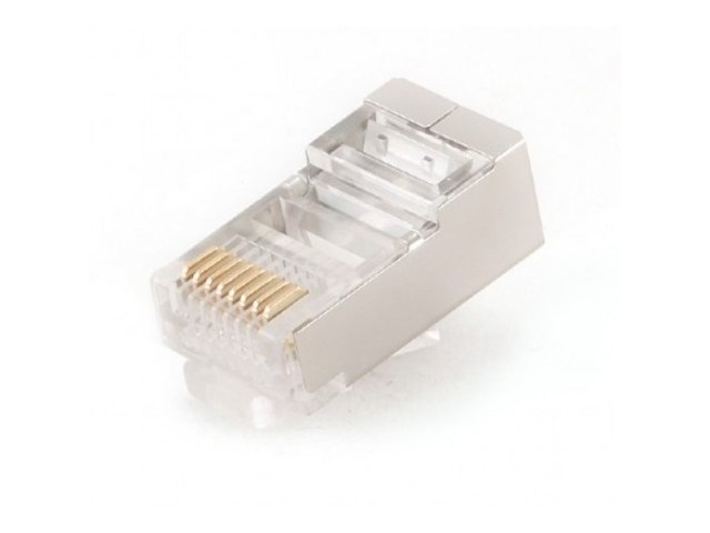 PLUG5SP/100 Gembird shielded modular 30u gold plated LAN konektor CAT5 FTP SFTP, RJ45(pak.100kom)