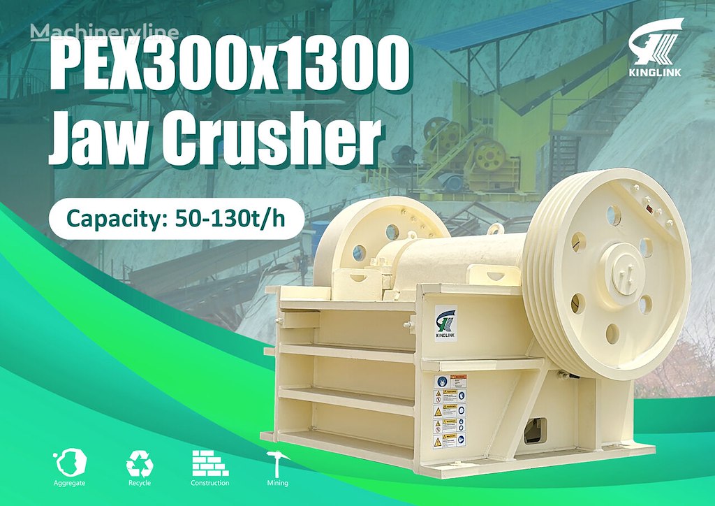 Nova Kinglink PEX1251 | PEX300x1300 Secondary Stone Jaw Crusher čeljusna drobilica