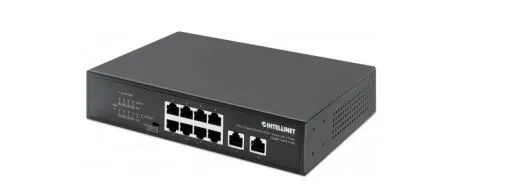 Intellinet 8-Port Gb PoE+ Switch 2 RJ45 Gigabit Uplink Ports