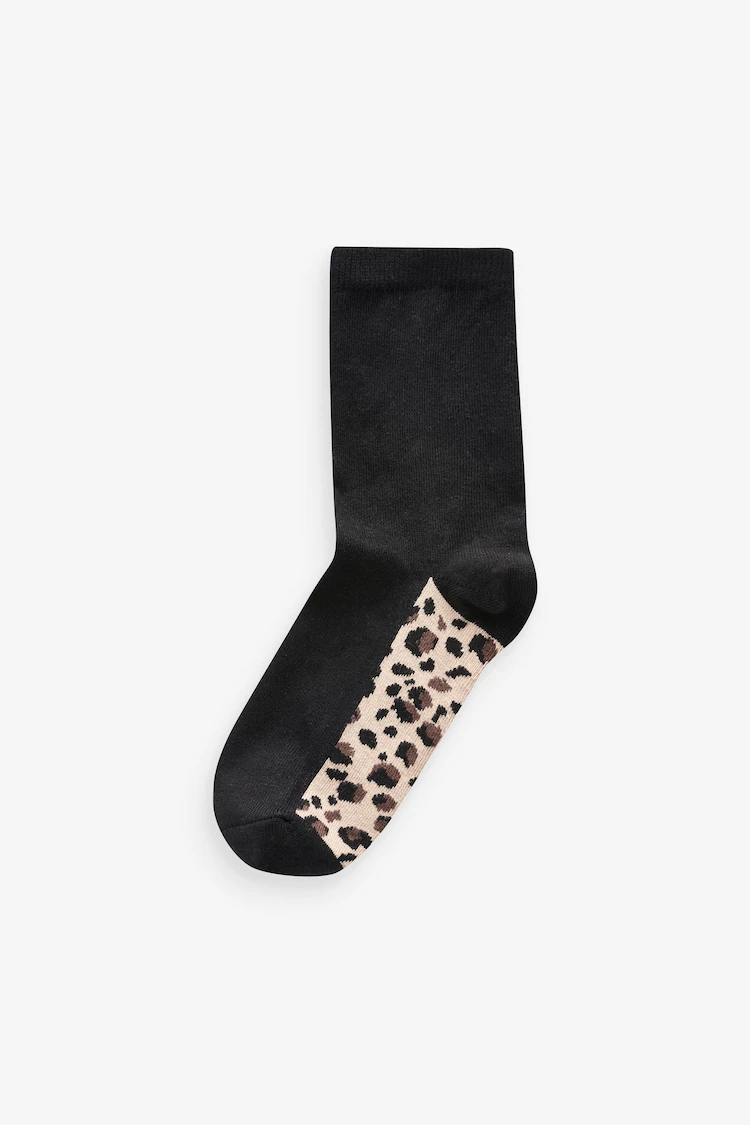 Leopard Footbed Ankle Socks 5 Pack