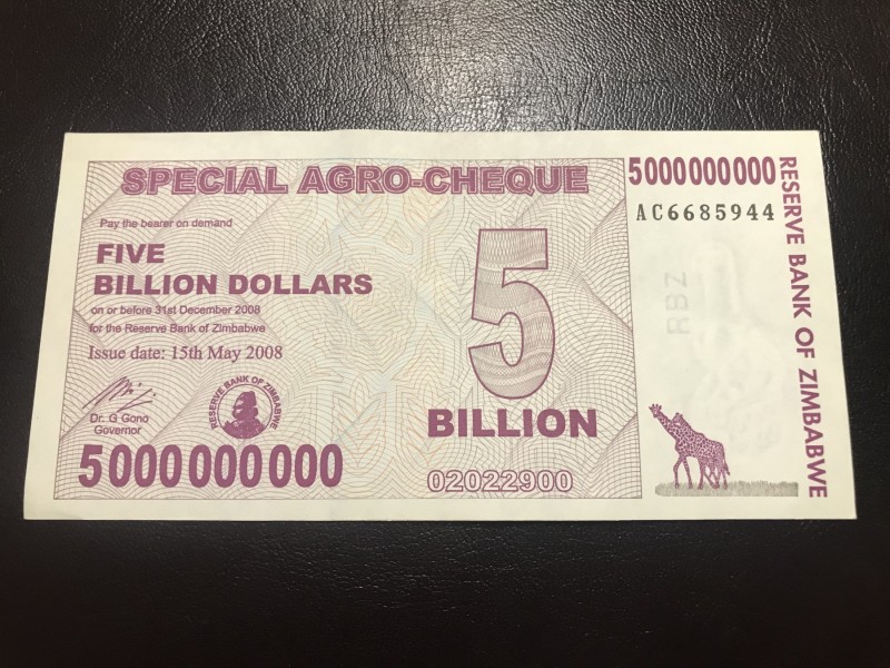 ZIMBABVE 5 MILIJARDI DOLARA. UNC.