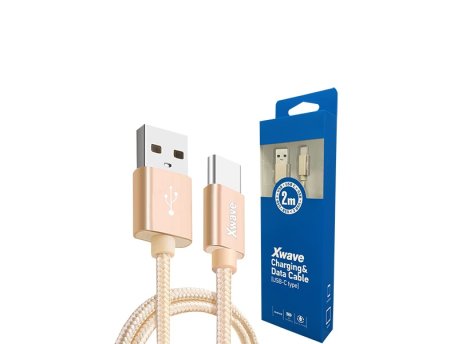 X WAVE Kabl USB 3.1 na TIP-C 3.1 muško-muški 2M 3A,AI,upleteni zlatni