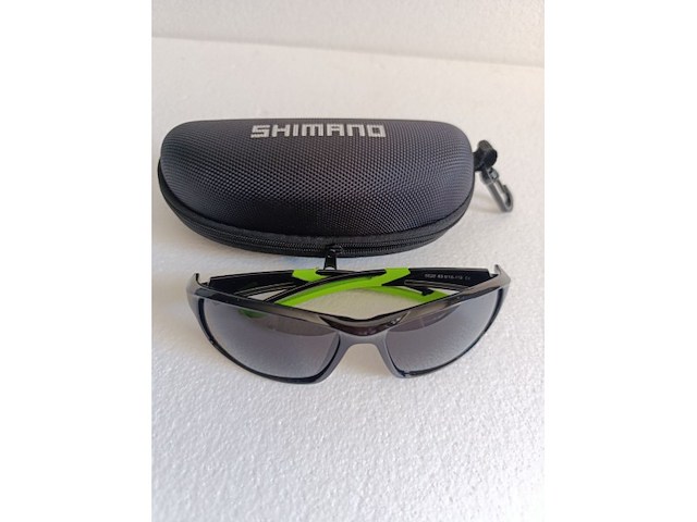 Shimano naočare, crne sa futrolom i zelenom navlakom