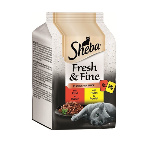 SHEBA Fresh&Fine Multipack kesice za mačke izbor mesa 6x50g