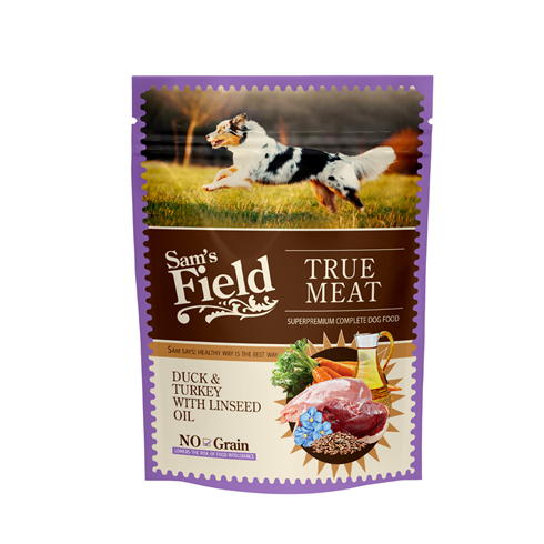 Sam's Field Grain Free Pačetina&Ćuretina&Laneno ulje obrok za pse u kesici 260g