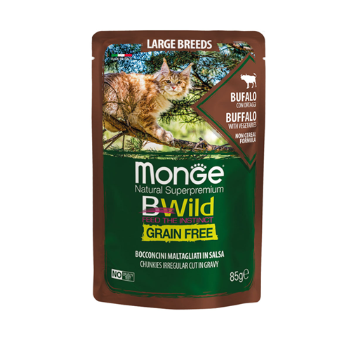 Monge bwild grain free sosić za odrasle mačke bizon&povrće 85g