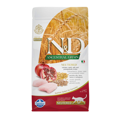 N&D Ancestral Grain Sterilised Cat Chicken&Pomegranate 1.5kg