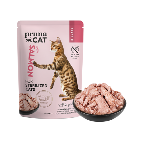 PrimaCat Sterilised Salmon Grain Free sosić za sterilisane mačke 85g