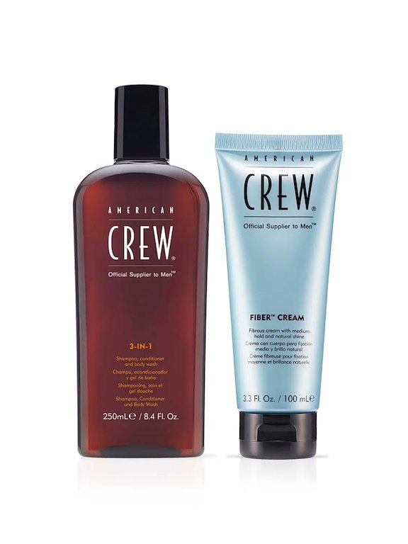 AMERICAN CREW Regimen 3-In-1 & Fiber Cream Duo Pack