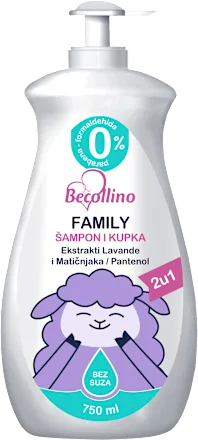 Becollino
FAMILY 2u1 ŠAMPON I KUPKA, 750 ml