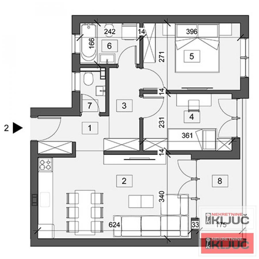 ADICE, 60m2, Dvoiposoban sa pdv