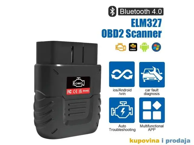 V019 Bluetooth ELM327 OBD2, iOS, Android, PC Dijagnostika