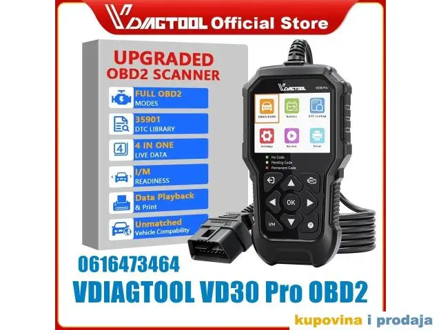 VDIAGTOOL VD30 Pro OBD2 Dijagnostika