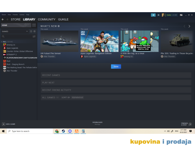 Steam nalog,Among us,rust,apex legends,cs-go,pubg,hitman 2,the walking dead,war thunder  ⚡