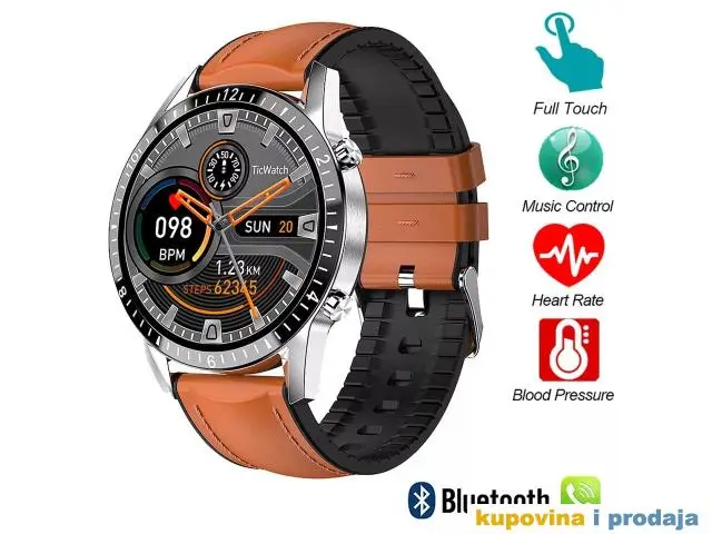 Bluetooth Smart Watch - Braon Kozna Narukvica