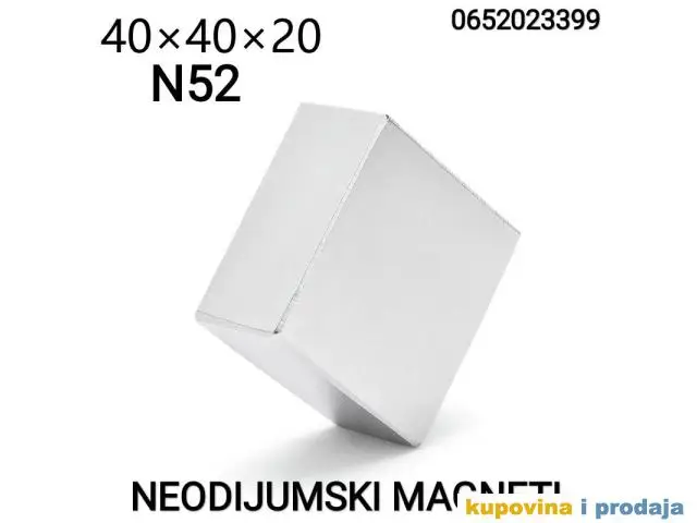 40x40x20mm N52 Neodijumski Bolk Magneti