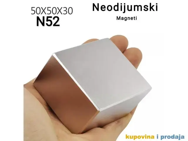 50x50x30mm N52 Neodijumski Bolk Magneti