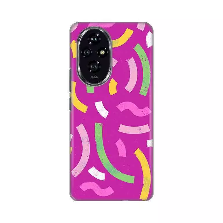 Maska silikon Print za Honor 200 Happy Lines pink