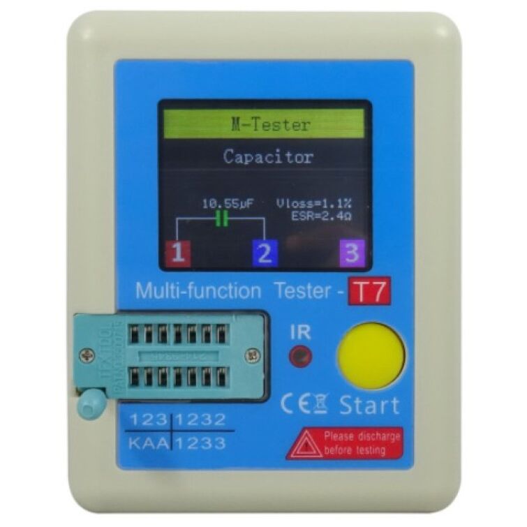 Tester elektronskih komponenti LCR-T7 za diode, duple diode, otpornike, kondenzatore, induktore..