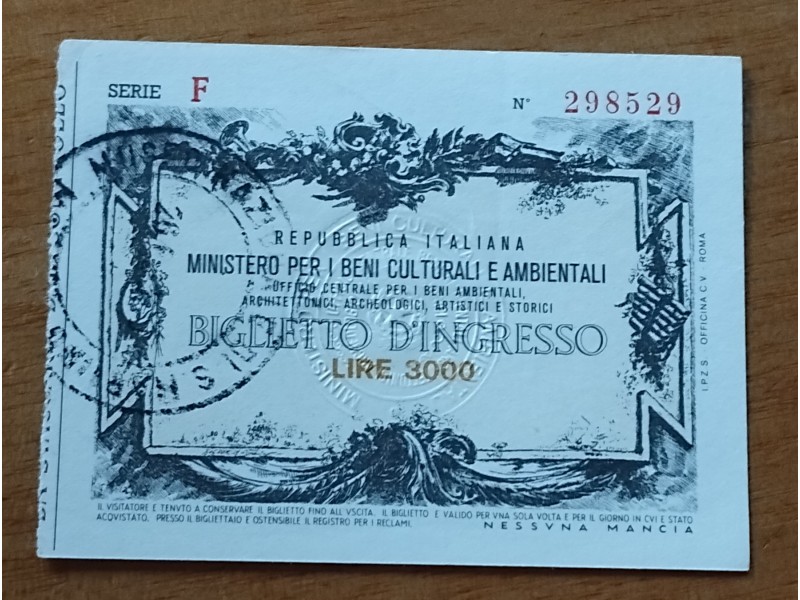 Ulaznica - 3000 Lira - Italija - ODLIČNA