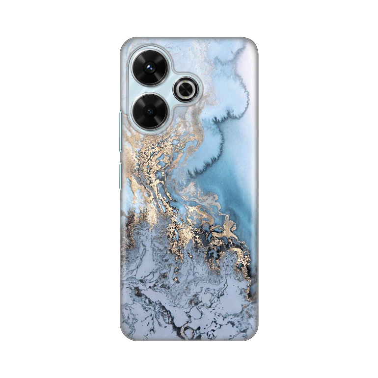 Zastitna silikonska maska (futrola) PRINT - Xiaomi Redmi 13 Blue Gold Marble