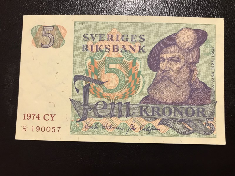 ŠVEDSKA 5 KRUNA.1974. a/UNC.