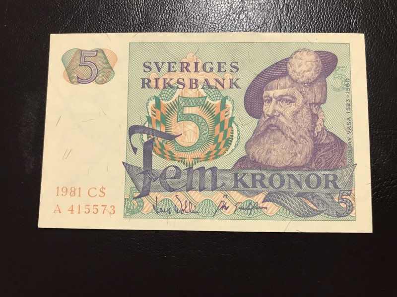 ŠVEDSKA 5 KRUNA.1981.a/UNC.