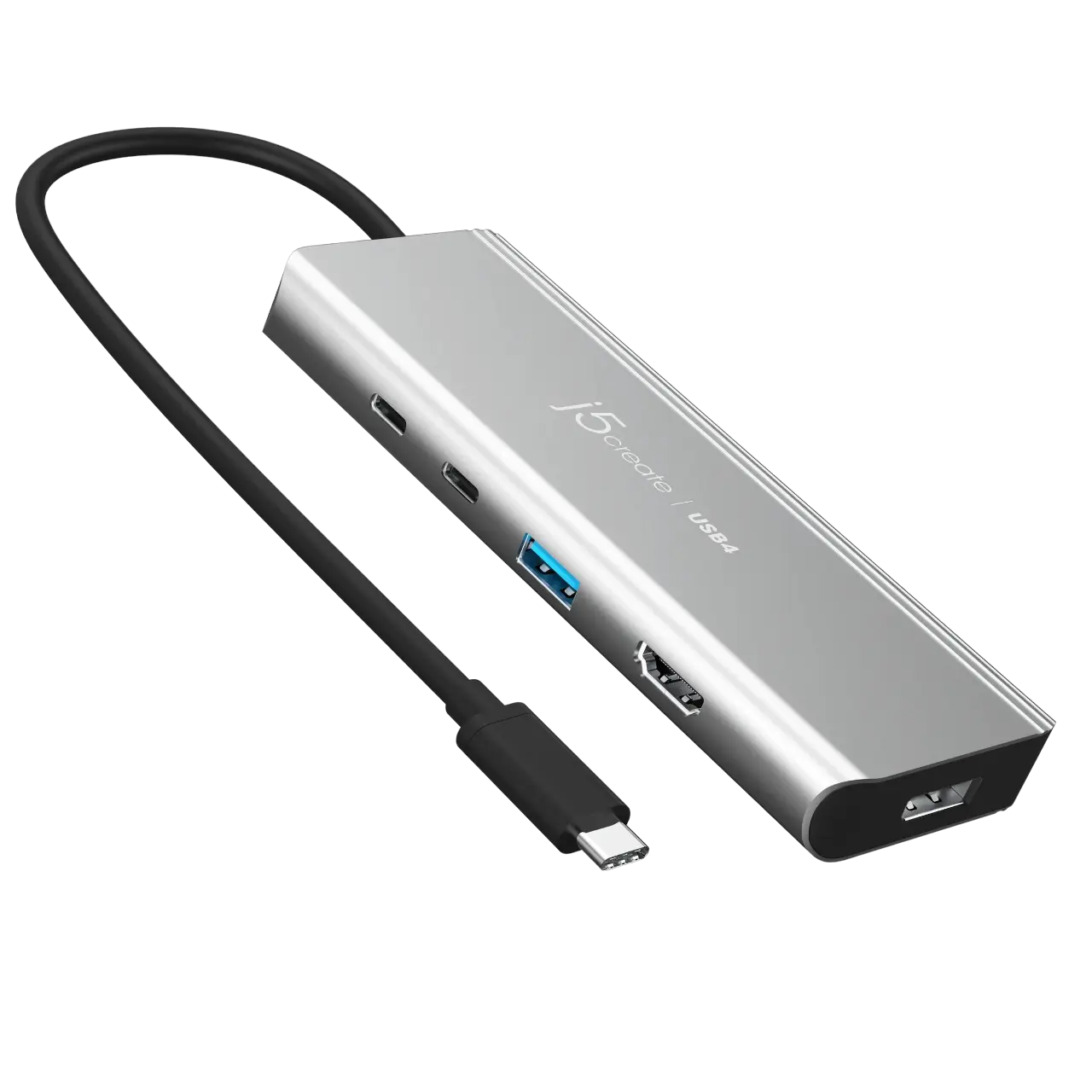 J5Create JCD401-N Multi-Port Hab, USB4 Dual 4K, Sivi