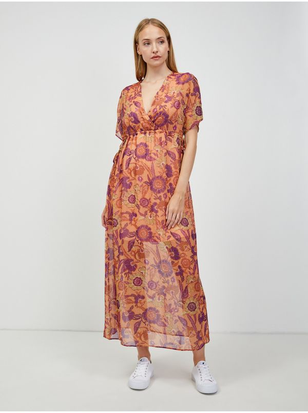 ORANGE FLORAL MAXI DRESS ORSAY - WOMEN