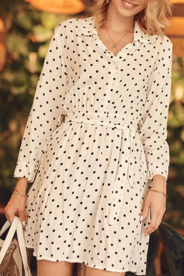 DELICATE WHITE POLKA DOT DRESS