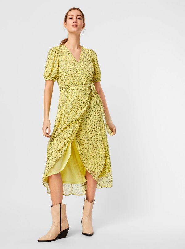 AWARE BY VERO MODA GREEN FLOWERED WRAP MAXI-DRESSES VERO MODA OFELIA - LADIES