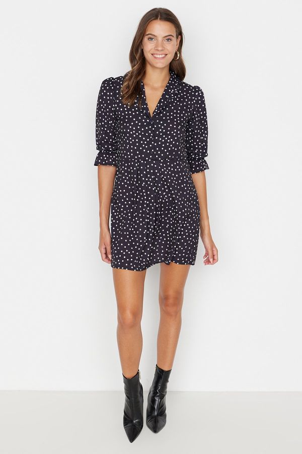 TRENDYOL BLACK POLKA DOT WOVEN DRESS