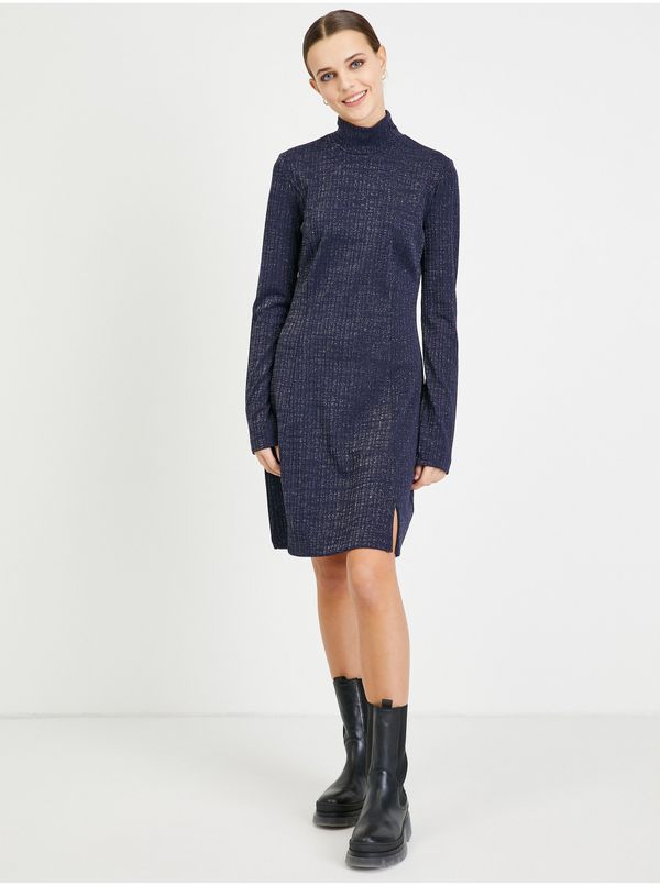 DARK BLUE SWEATER DRESS GUESS LANE - WOMEN