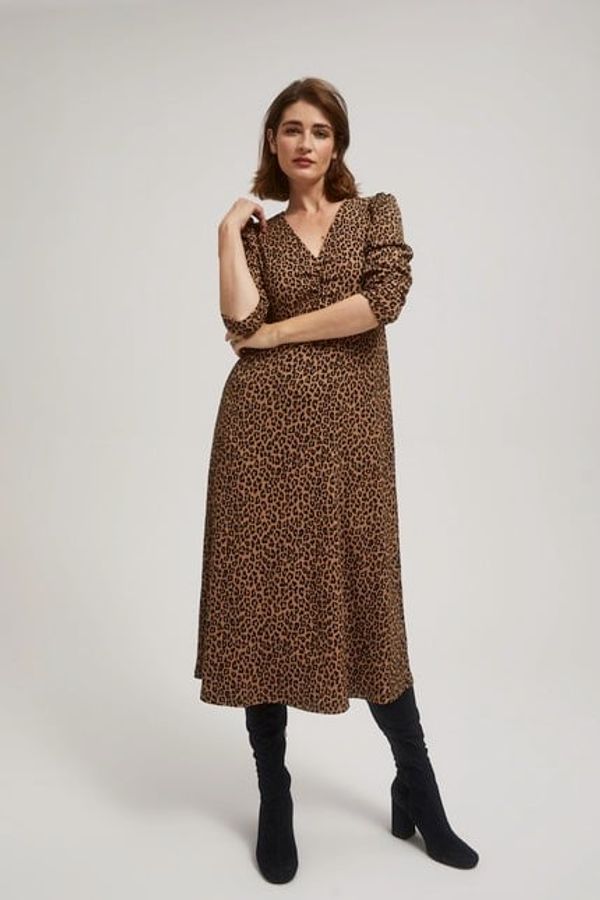 MIDI DRESS WITH LEOPARD PATTERN