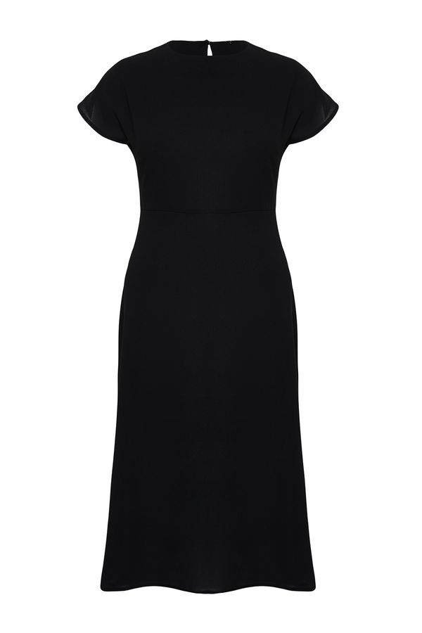 TRENDYOL CURVE BLACK A-LINE MAXI WOVEN DRESS
