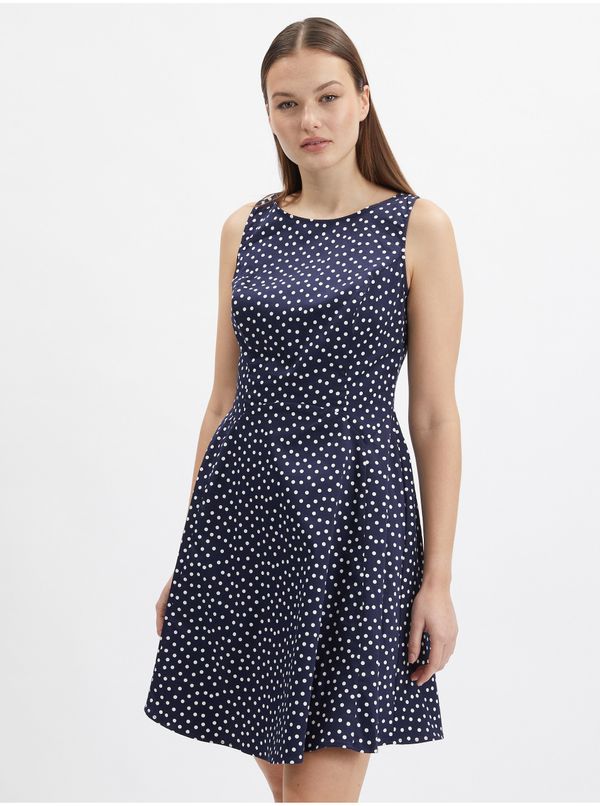 ORSAY DARK BLUE POLKA DOT DRESS - LADIES