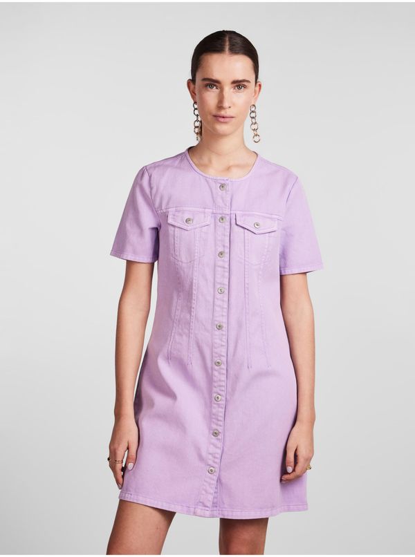 LIGHT PURPLE WOMEN'S DENIM SHIRT DRESS PIECES TARA - WOMEN'S