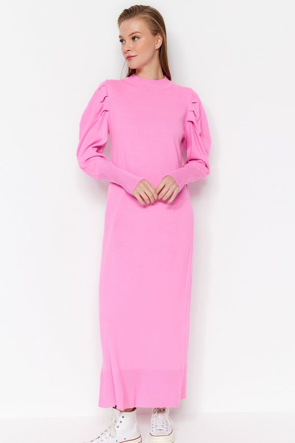 TRENDYOL PINK FITTED RIB PLAIN KNITWEAR