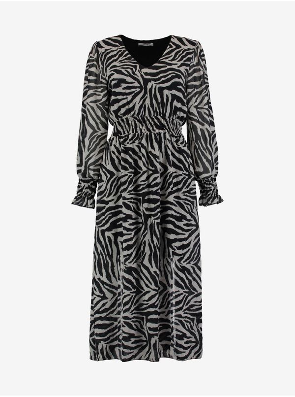 HAILY ́S BLACK PATTERNED MAXI-DRESSES HAILYS ZEBRA - WOMEN