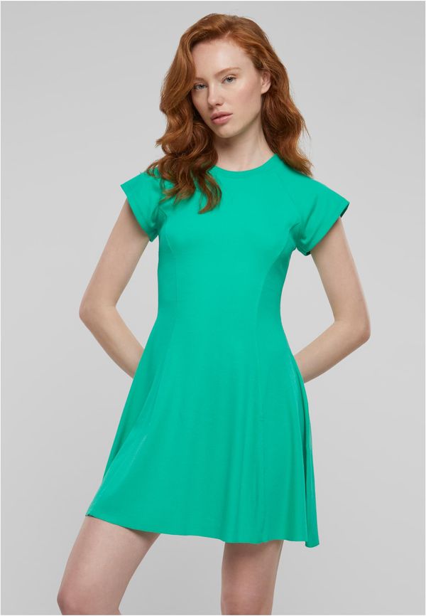 WOMEN'S SKATER RIB DRESS GREEN