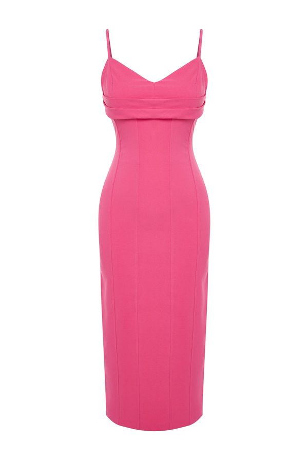 TRENDYOL FUCHSIA ELEGANT FITTED EVENING DRESS