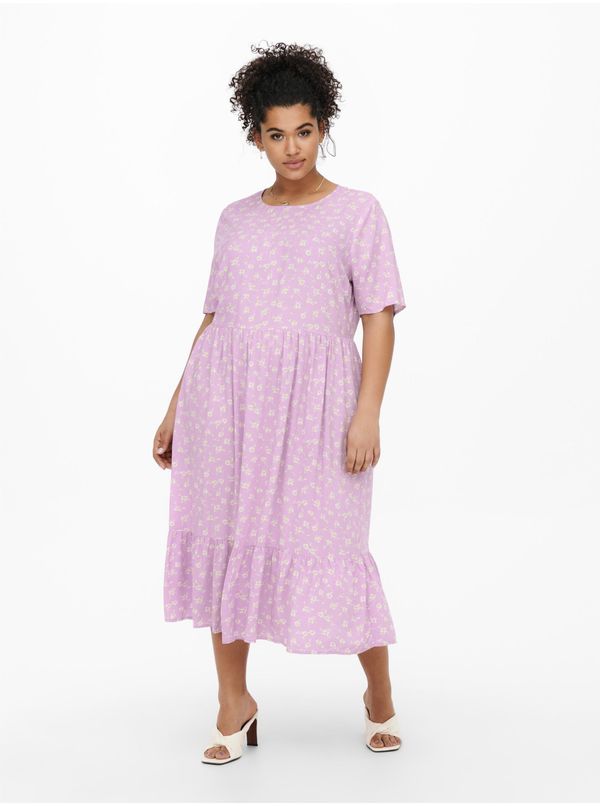 PINK FLORAL DRESS ONLY CARMAKOMA MEGAN - WOMEN