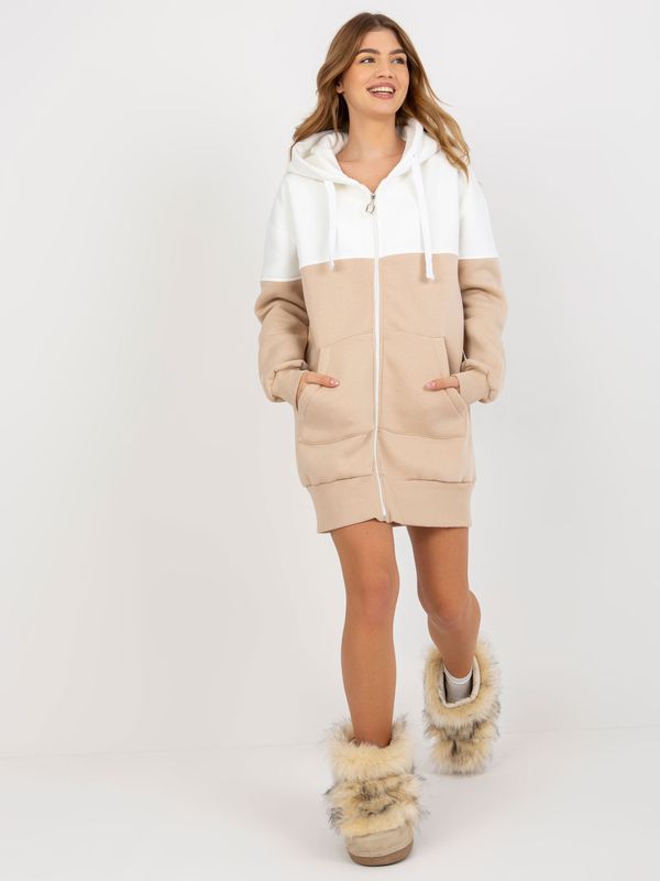 WOMEN'S LONG HOODIE - BEIGE