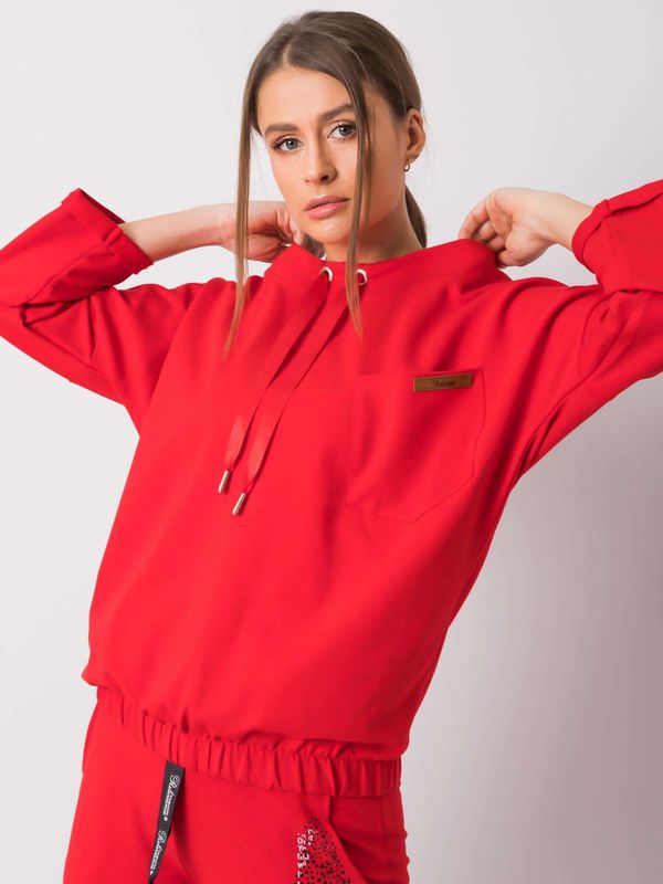 RED OVERSIZE COTTON SWEATSHIRT