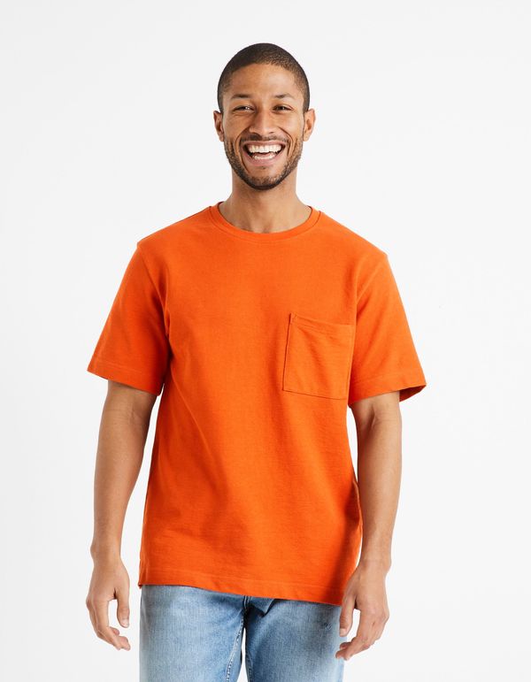 CELIO T-SHIRT DEGAUFFRE WITH POCKET - MEN