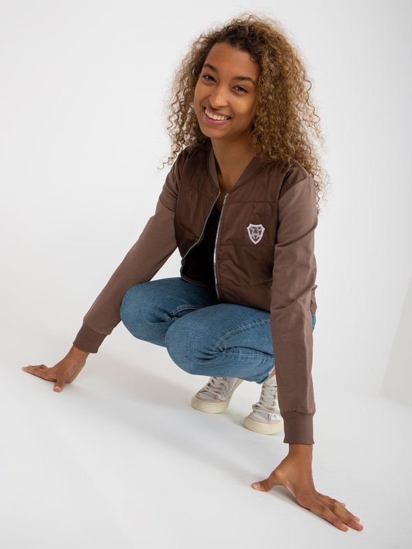 BROWN QUILTED BOMBER SWEATSHIRT RUE PARIS
