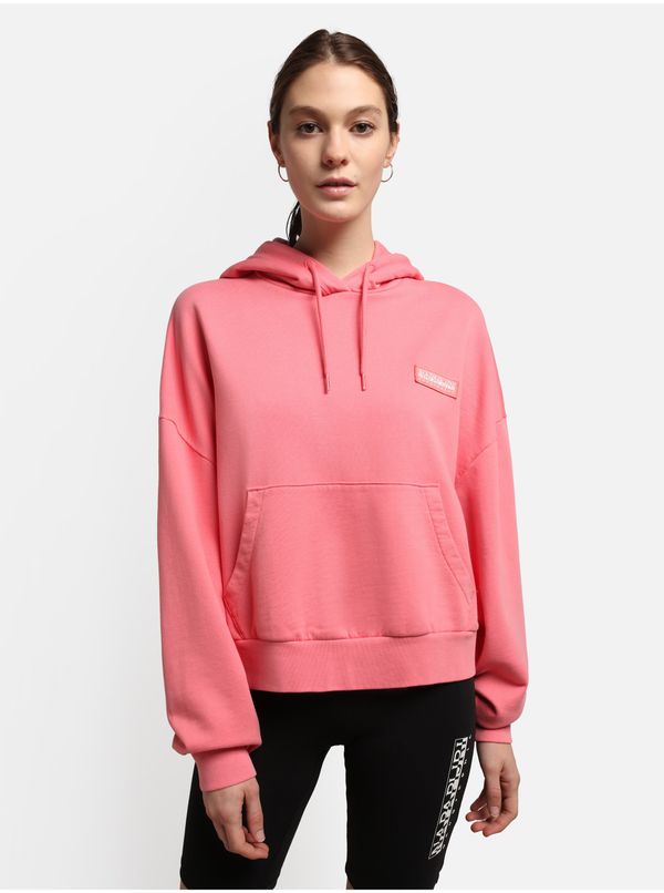 PINK WOMENS HOODIE NAPAPIJRI B-MORGEX - WOMEN