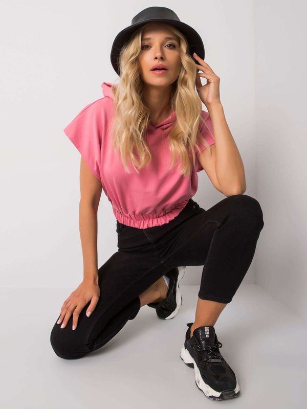 PINK SHORTENED SWEATSHIRT