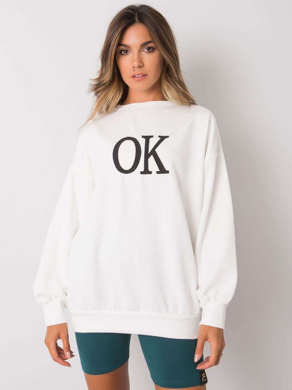 ECRU SWEATSHIRT WITH INSCRIPTION