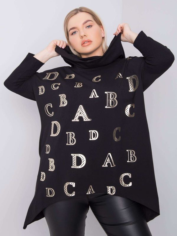 BLACK OVERSIZE SWEATSHIRT WITH PRINT